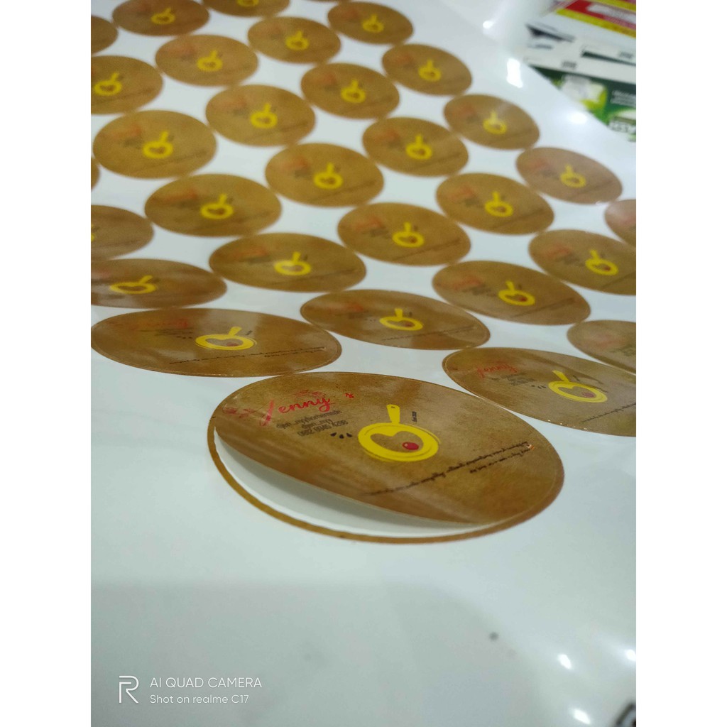 Jual CETAK STIKER LABEL BULAT KEMASAN MAKANAN PER A3 | Shopee Indonesia