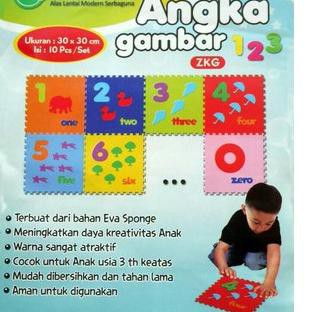 Jual (M04QF]⭐ Evamat Angka Gambar Karpet Lantai Karet Puzzle Bongkar ...