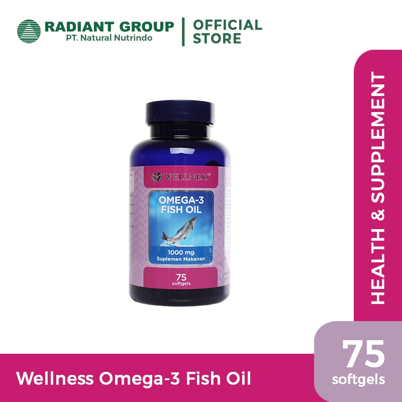Jual Wellness Omega 3 Fish Oil 1000mg - 75 Softgels | Shopee Indonesia