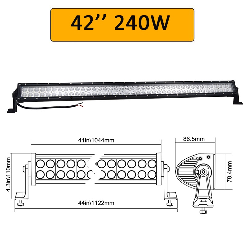 Jual 12" 22" 32" 42" 52" inch dual row straight led work light bar 72W ...