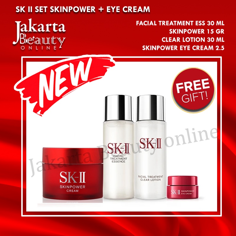 Jual SKII SK II SK2 SKINPOWER SET DENGAN EYE CREAM SKINPOWER SKIN POWER | Shopee Indonesia
