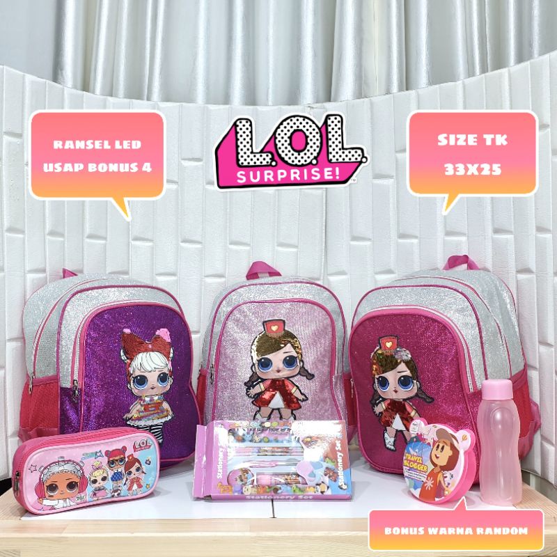 Jual Ransel anak TK LOL /ransel anak LoL bonus set alat tulis lol ...