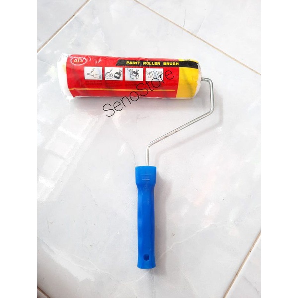 Jual Kuas Roll kuas cat tembok gagang tangkai paint rollet brush 9 ...