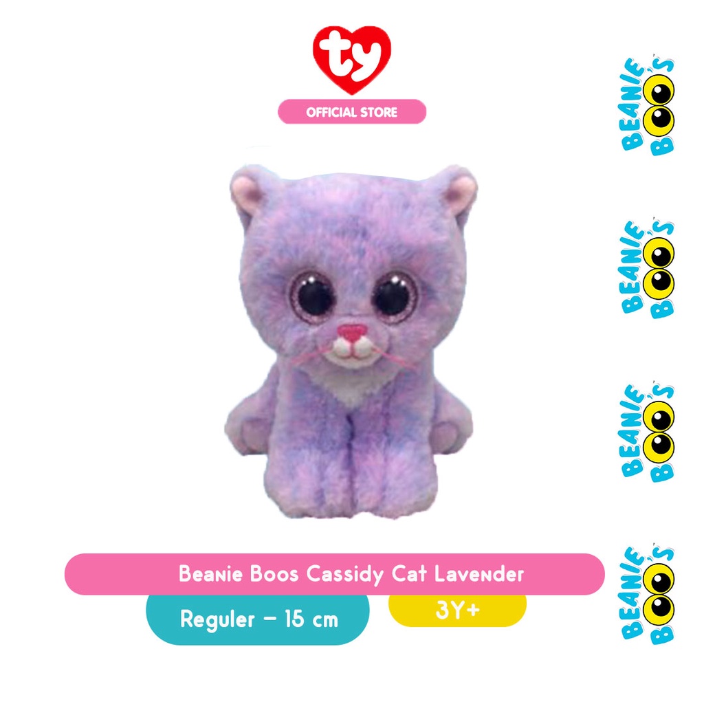 Jual TY Beanie Boos Cassidy Cat Lavender (Regular) - Boneka Kucing ...