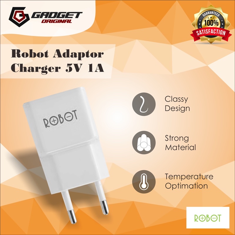 Jual Robot Adaptor 5 Volt 1 Ampere Batok TWS Earphone USB Charger 5V 1A ...