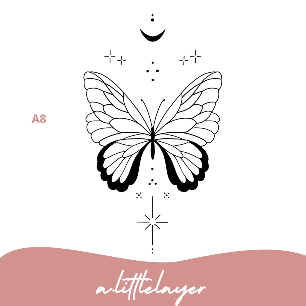 Jual Aesthetic Butterfly tattoo tato kupu-kupu nevertheless tattoo ...