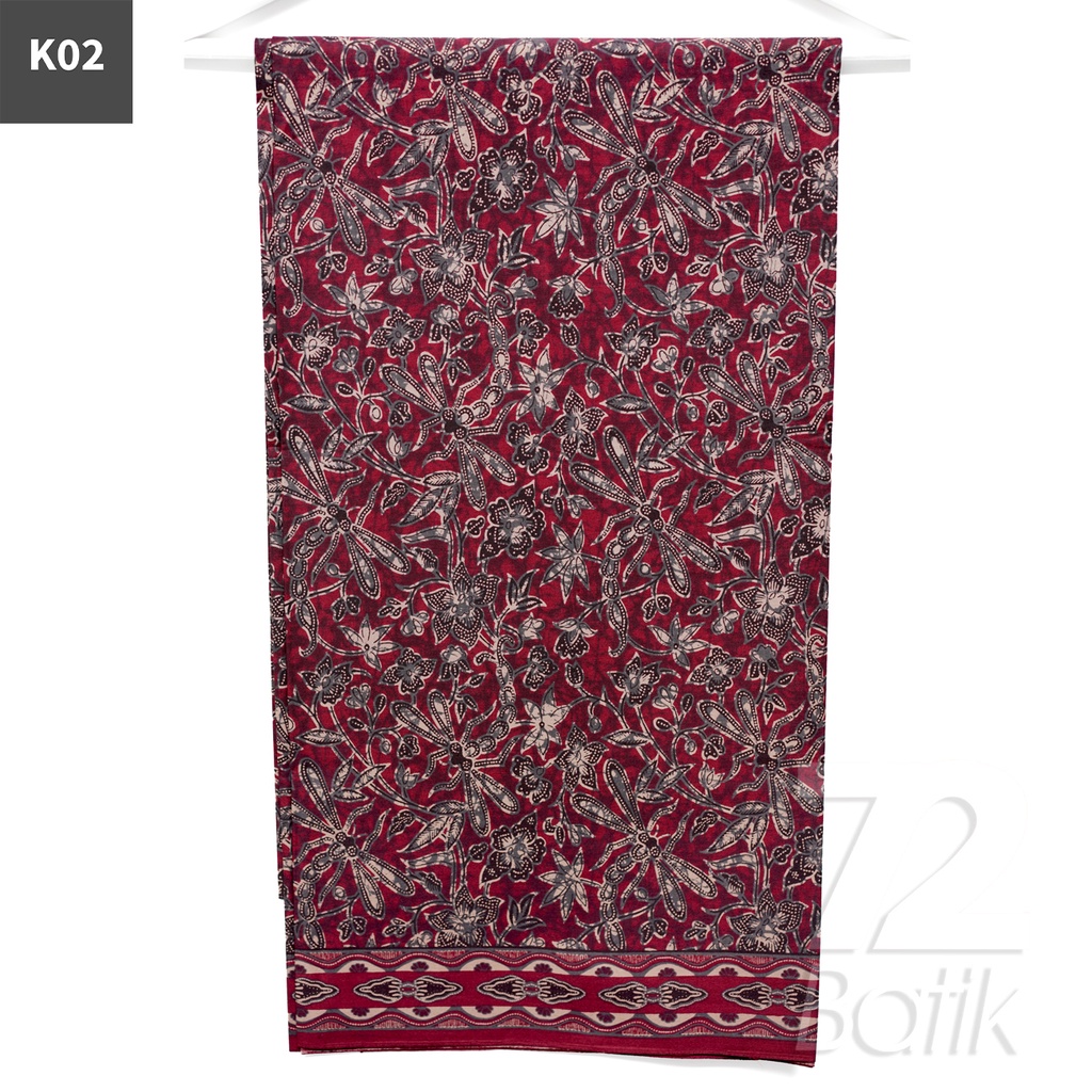 Jual KAIN BATIK PREMIUM Bahan Katun Motif Capung Ceplok Warna Merah ...