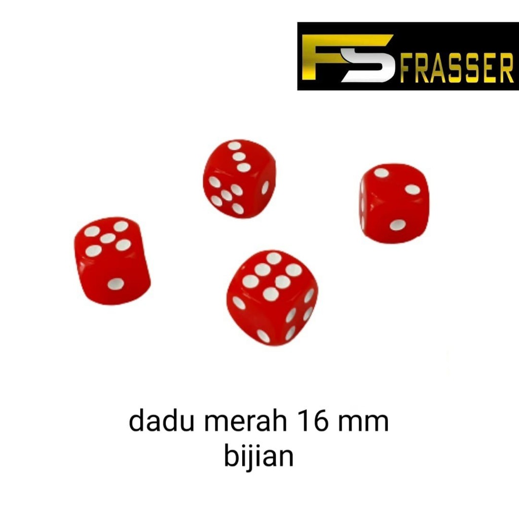 Jual FS Dadu Mainan Dadu Monopoli Dadu Ular Tangga 16mm Merah ...