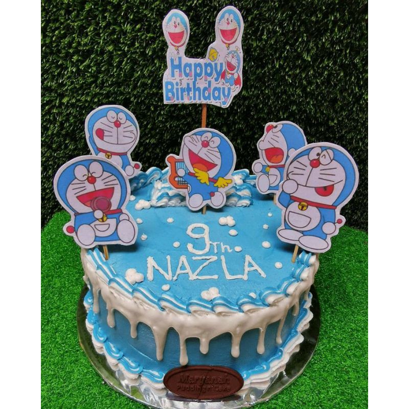 Jual Topper Hiasan Kue Ulang Tahun Happy Birthday Doraemon | Shopee ...