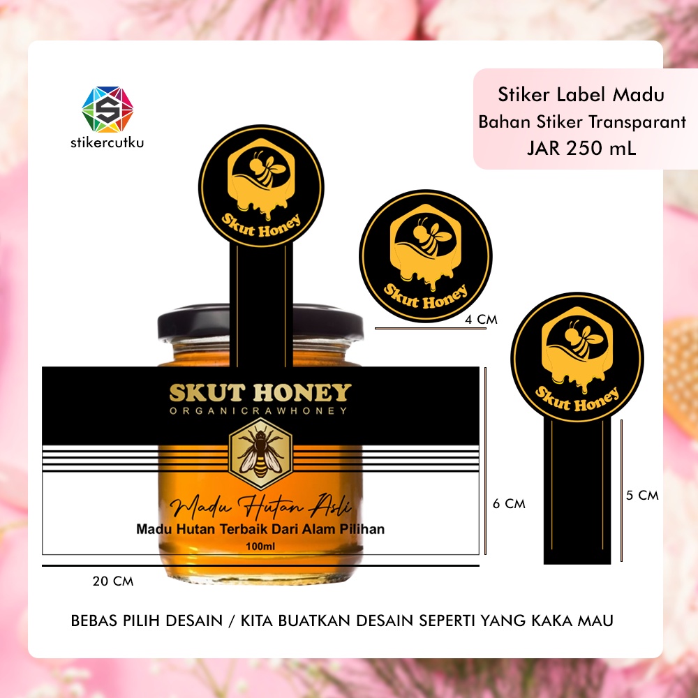 Jual Stiker Madu Label Makanan Waterproof Custom A3 Bulat Stiker Segel ...