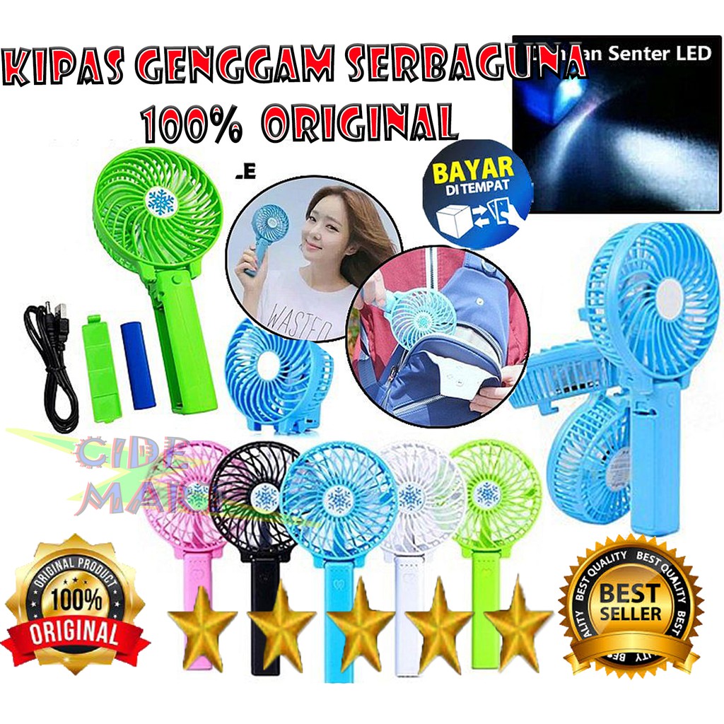 Jual [BISA COD] KIPAS ANGIN GENGGAM TANGAN BATERAI LIPAT / KIPAS MINI ...