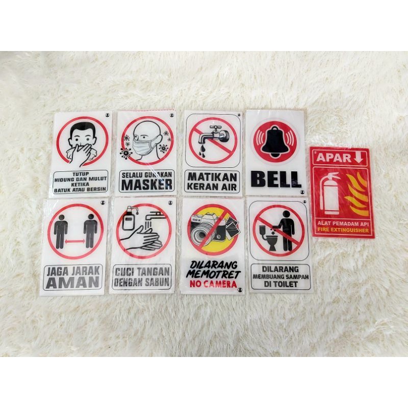 Jual Label Akrilik/Acrylic Boyko 10cm x15cm Matikan Kran Air/Apar Fire ...