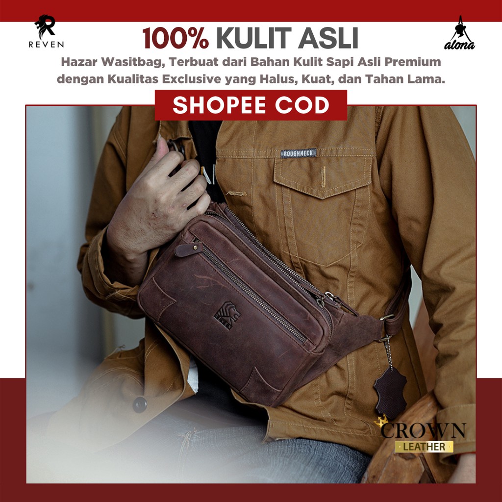 Jual Tas Selempang Kulit Pria Sling Bag Waistbag Cowok Tas Pinggang ...