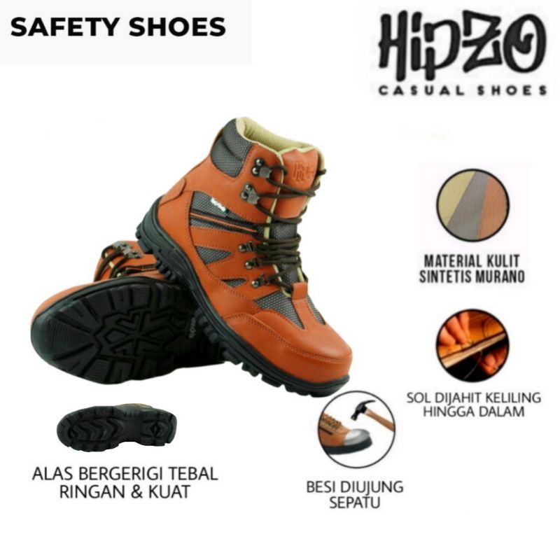 Jual Sepatu safety Pria Hipzo M-050 Sepatu boots kerja Sepatu proyek ...