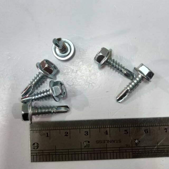 Jual SKRUP BAJA RINGAN / BAUT SPANDEK putih 20mm | Shopee Indonesia