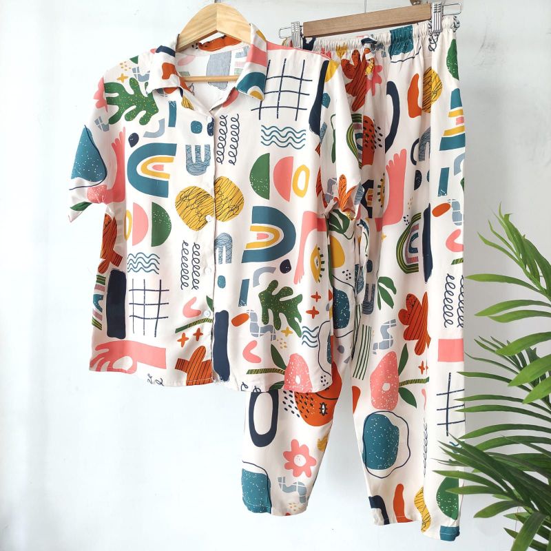 Jual ONE SET RAYON PREMIUM SETELAN BUSUI RAYON | PIYAMA MENYUSUI | SET ...