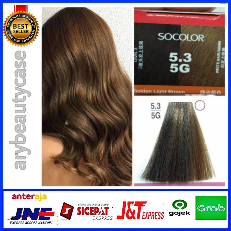 Jual Matrix socolor 5.3/5G Cat rambut 53 golden light brown dan oxidant ...