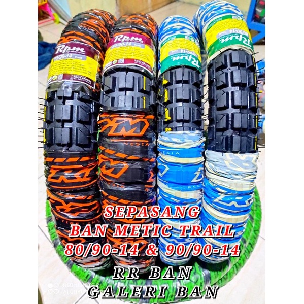 Jual sepasang ban motor matic trail 80/90-14 & 90/90-14 ban ring 14 ban ...