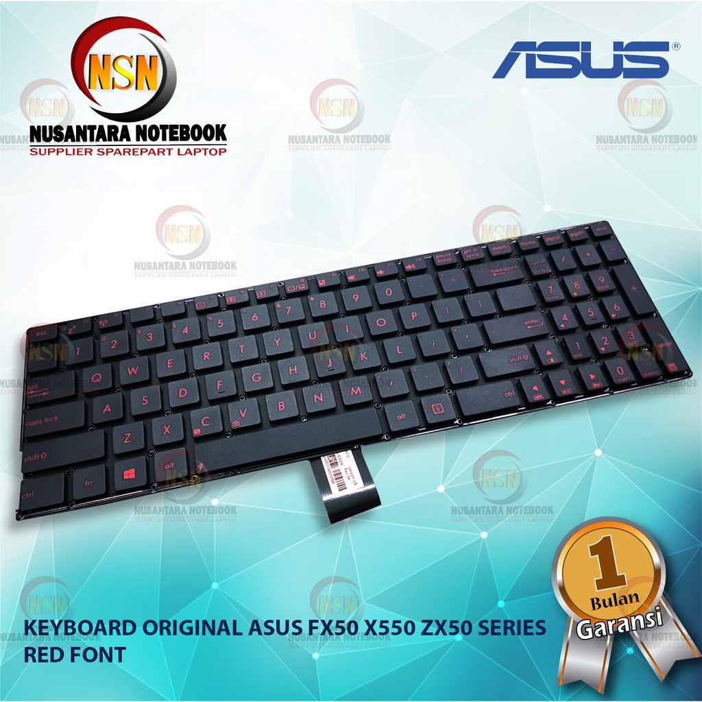 Jual Keyboard Original Asus FX50 X550 ZX50 Red Words Font Series ...