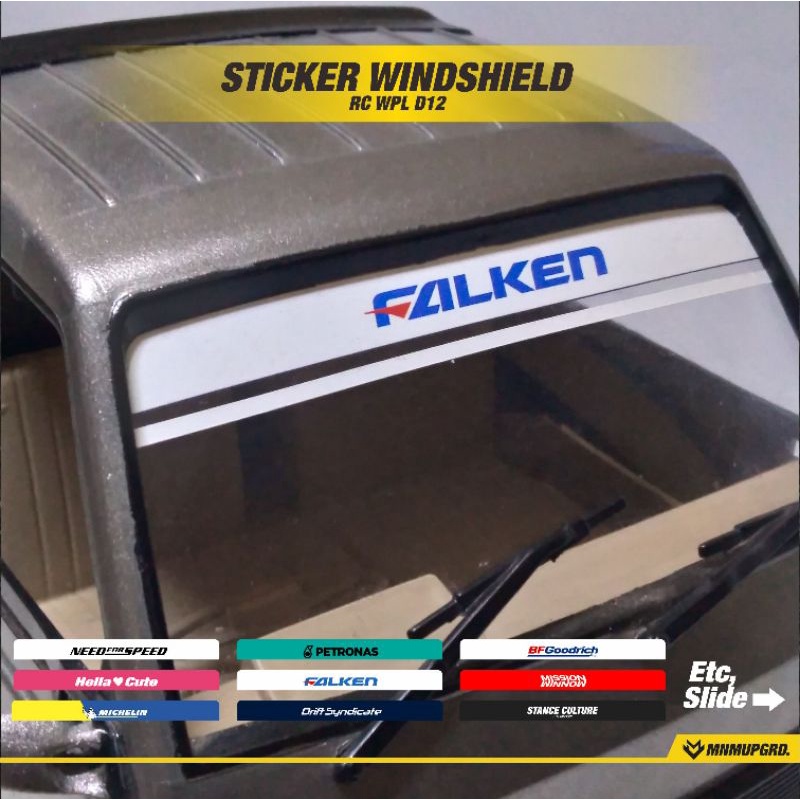 Jual Sticker kaca windshield RC WPL D12 1/10 | Shopee Indonesia