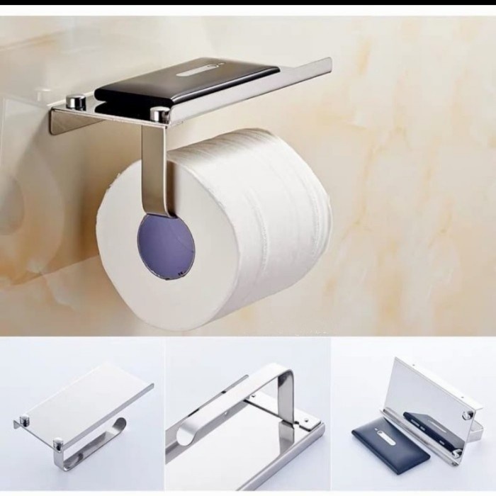 Jual Tempat Tisu Roll Stainless HP Tempat Tissue Kamar Mandi Toilet ...