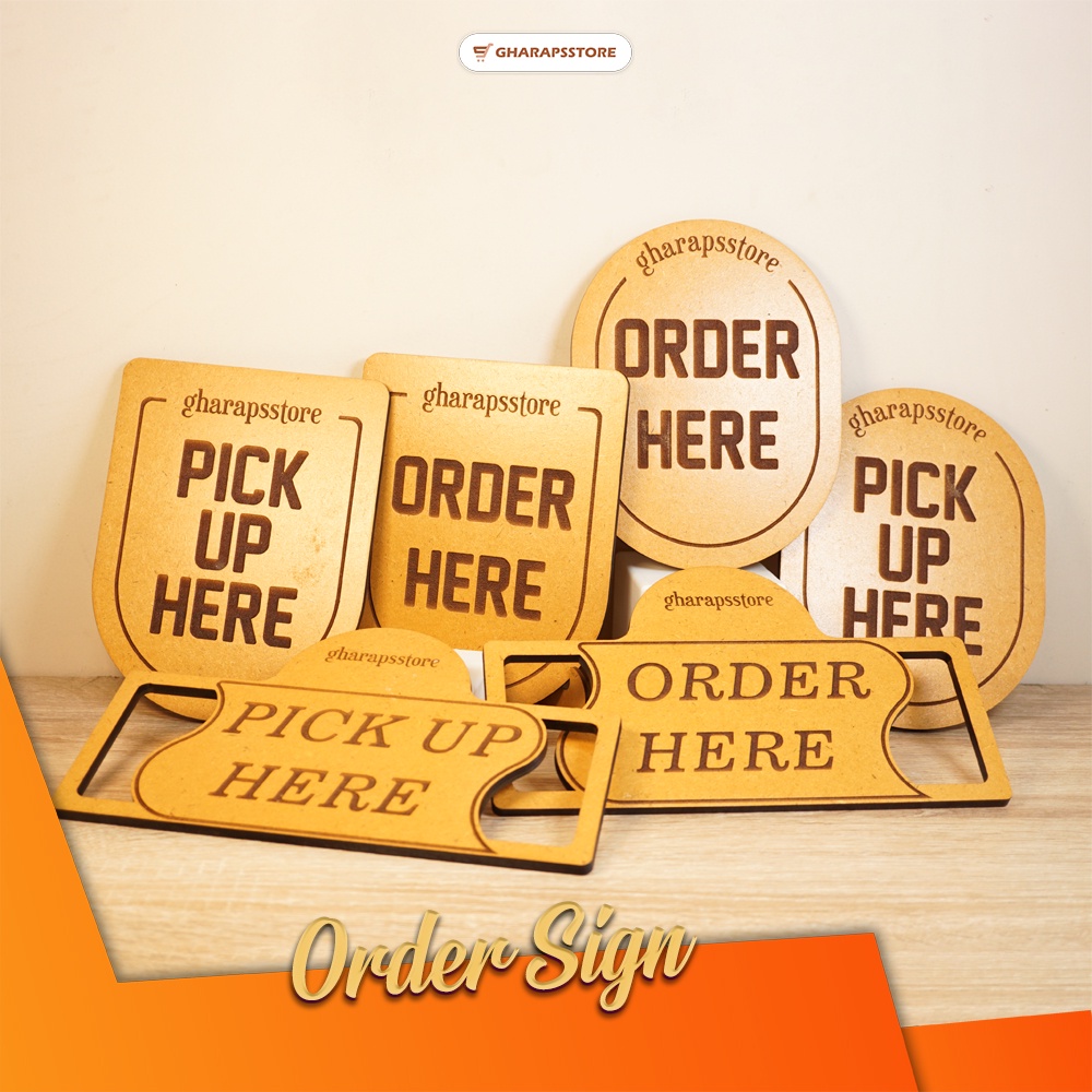 Jual Sign Order Here And Pick Up Here Caffe Papan Tanda Sing Board ...