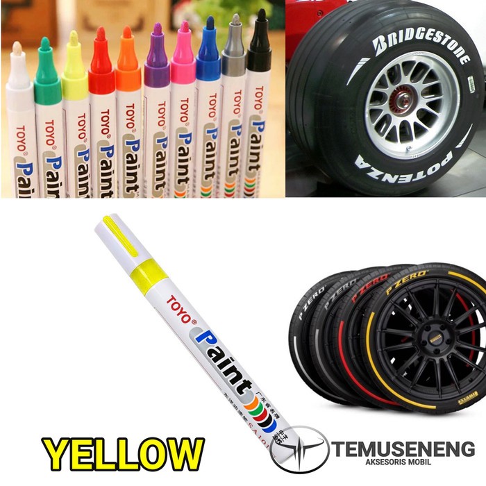 Jual KUNING SPIDOL BAN WARNA RODA MOBIL MOTOR TOYO PAINT MARKER ORI ...
