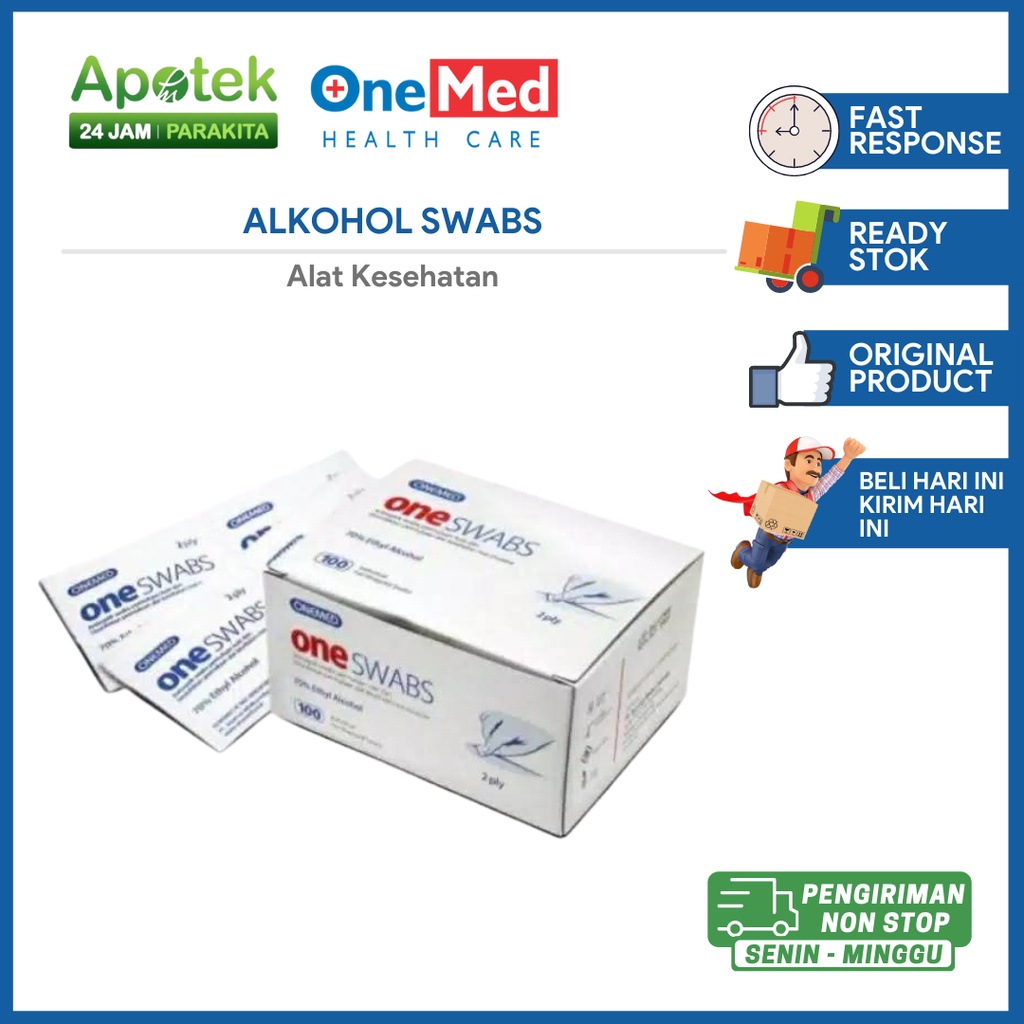 Jual OneMed Alcohol Swabs Tissue Alkohol Untuk Pemasangan Infus Dan ...