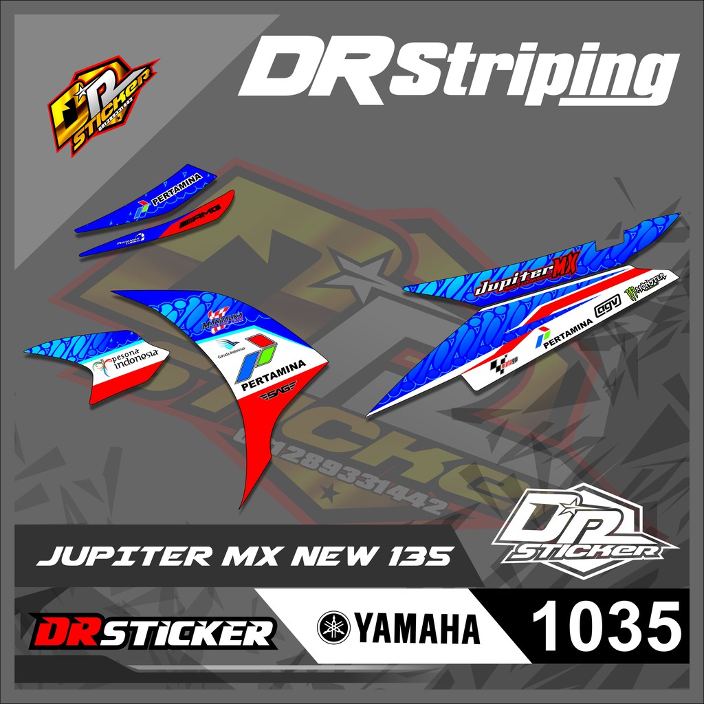 Jual 1035 striping sticker JUPITER MX NEW 135 desain MOTO GP MANDALIKA ...