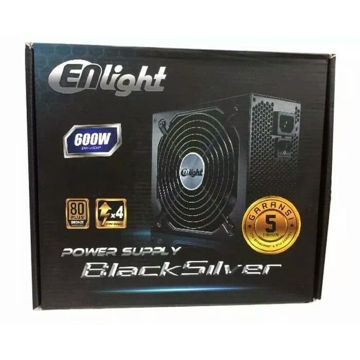 Jual Enlight Black Silver PSU 600W 80+ Bronze | Shopee Indonesia
