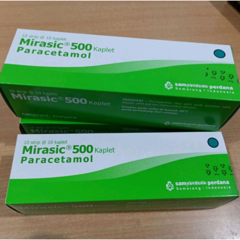Jual Paracetamol Demam Pusing Panas Mirasic 1 box (100 Tablet) | Shopee ...