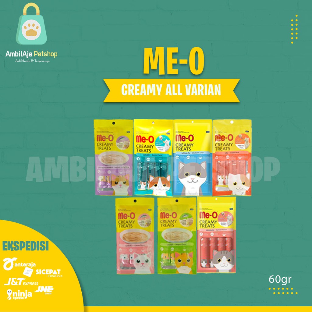 Jual MEO Makanan Snack Kucing MEO Creamy 60gr ALL VARIAN | Shopee Indonesia