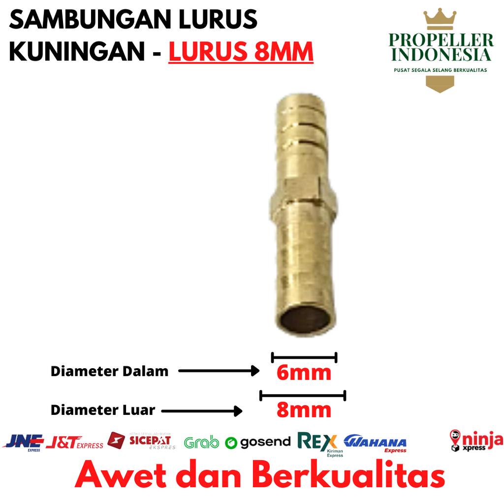 Jual Sambungan Selang Kuningan Lurus Kompresor 5/16Inch Neple 2 Cabang ...