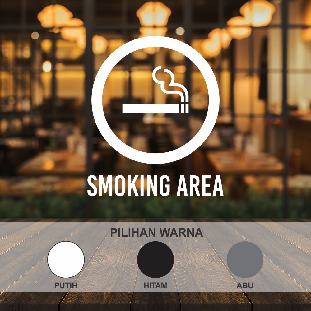 Jual Cutting Sticker Smoking Area Bulat Stiker Cafe Resto Stiker ...