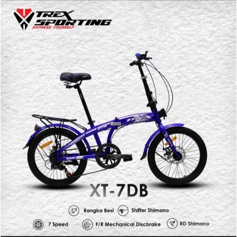 Jual SEPEDA LIPAT TREX 20 INCH XT-7 DISC BRAKE | Shopee Indonesia