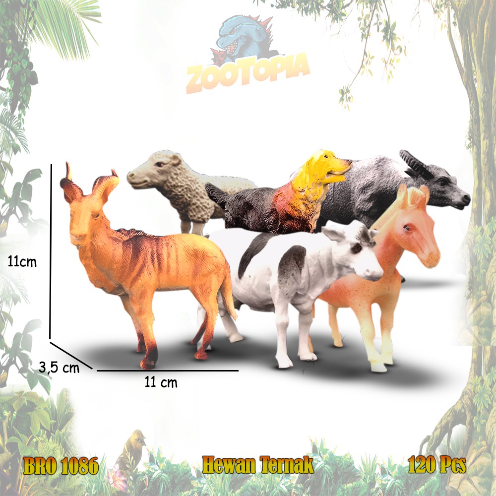 Jual Hewan Ternak Karet Safari Mainan Anak Bayi Edukatif Hobi Koleksi ...