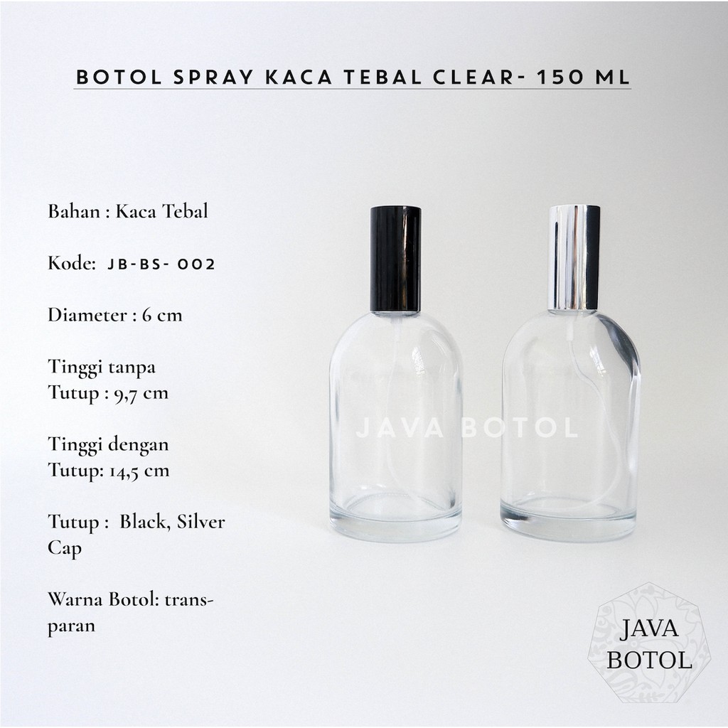 Jual Botol Spray Kaca Tebal Clear (Parfum / Room Spray) - 150 ml ...