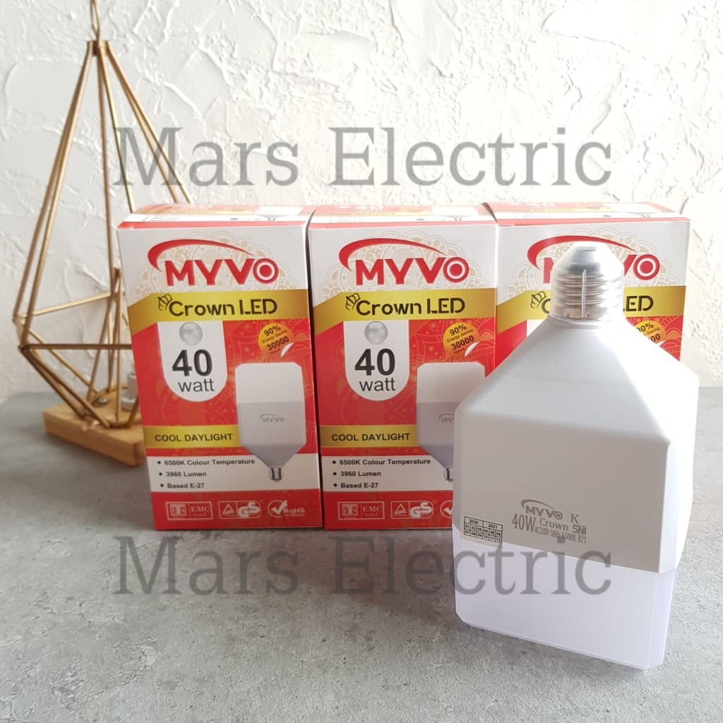 Jual LED CROWN MYVO 40W 40 WATT PUTIH/ COOL DAYLIGHT | Shopee Indonesia