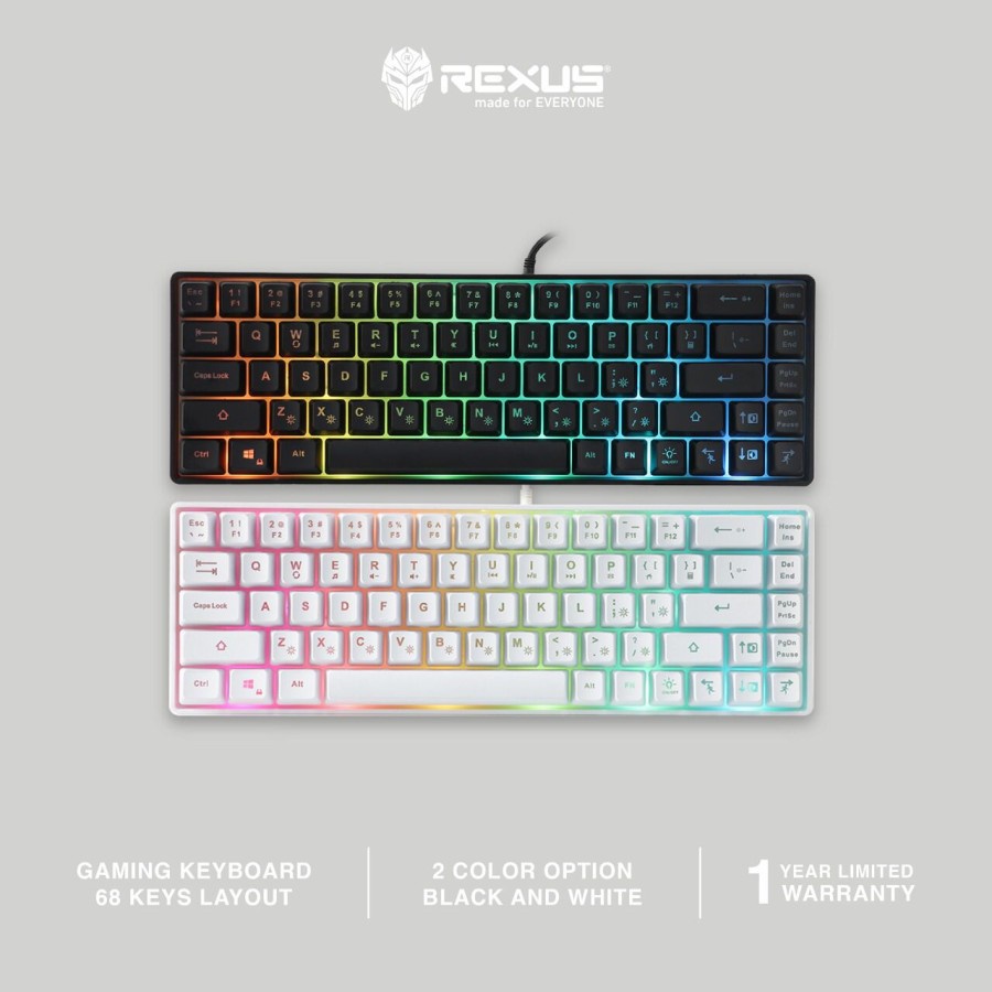 Jual Gaming Keyborad Mini Rexus Battlefire K68M | Shopee Indonesia