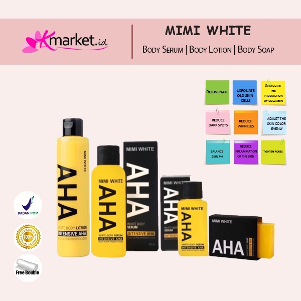 Jual MIMI WHITE AHA BODY EXFOLIATE SERUM | MIMI WHITE AHA BODY LOTION ...