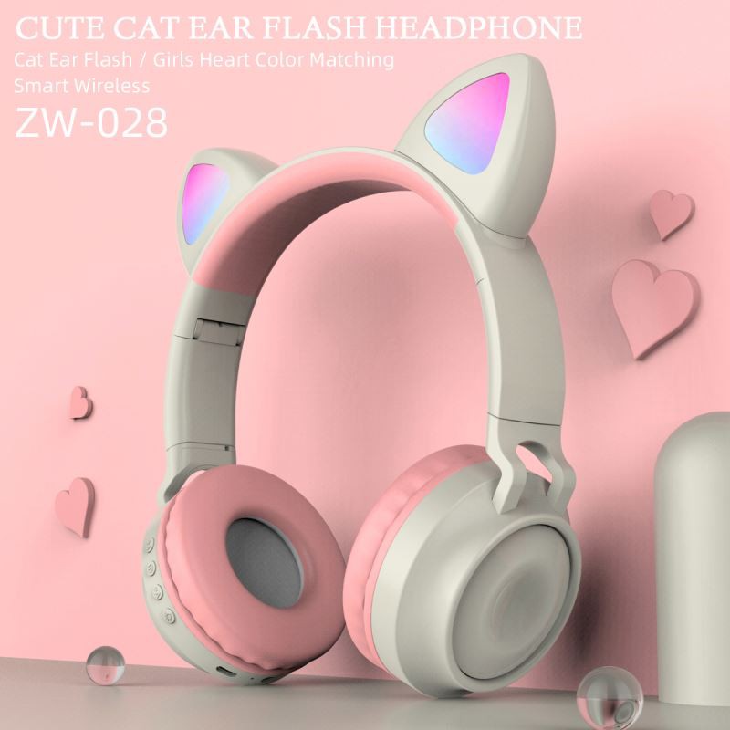 Jual Cat Ear Headphone Gaming Bluetooth Wireless Cat Ear headset ...
