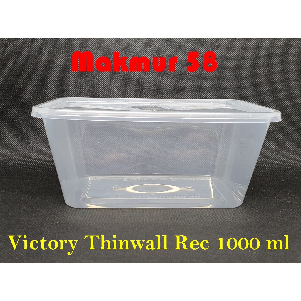 Jual Thinwall merk Victory Rectangle 1000 ml / kotak plastik / wadah plastik / box plastik ...