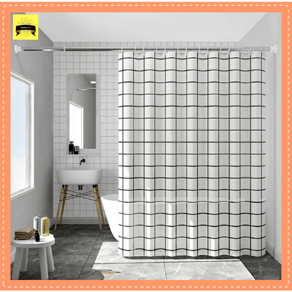 Jual Tirai Kamar Mandi Anti Air Tirai Plastik Kamar Mandi 180Cm Gorden Kamar Mandi Tirai Anti ...