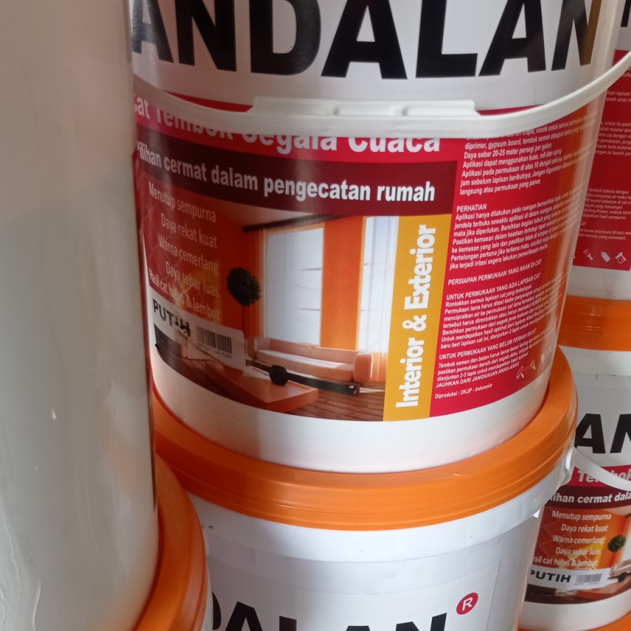 Jual CAT TEMBOK EXTERIOR DAN INTERIOR ANDALAN 20KG SUPER WHITE PUTIH ...