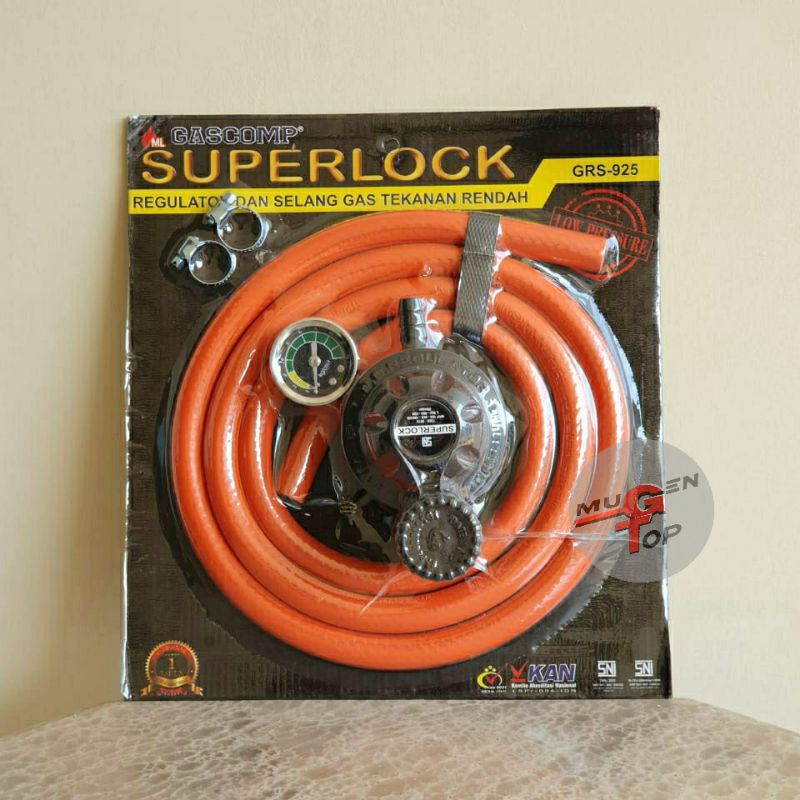 Jual Regulator SUPERLOCK Gascomp Paket / Selang Gas High Pressure GRS ...