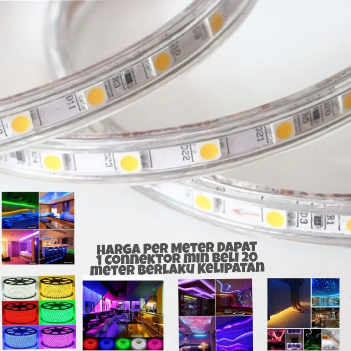 Jual Lampu Led Strip Selang 5050 Smd 10 meter 220 V Waterproof Plafon ...