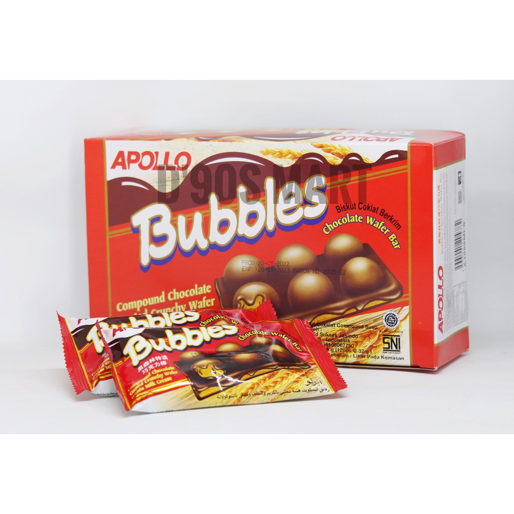 Jual Apollo Bubbles Chocolate Wafer Bar 12 x 32 gram | Shopee Indonesia
