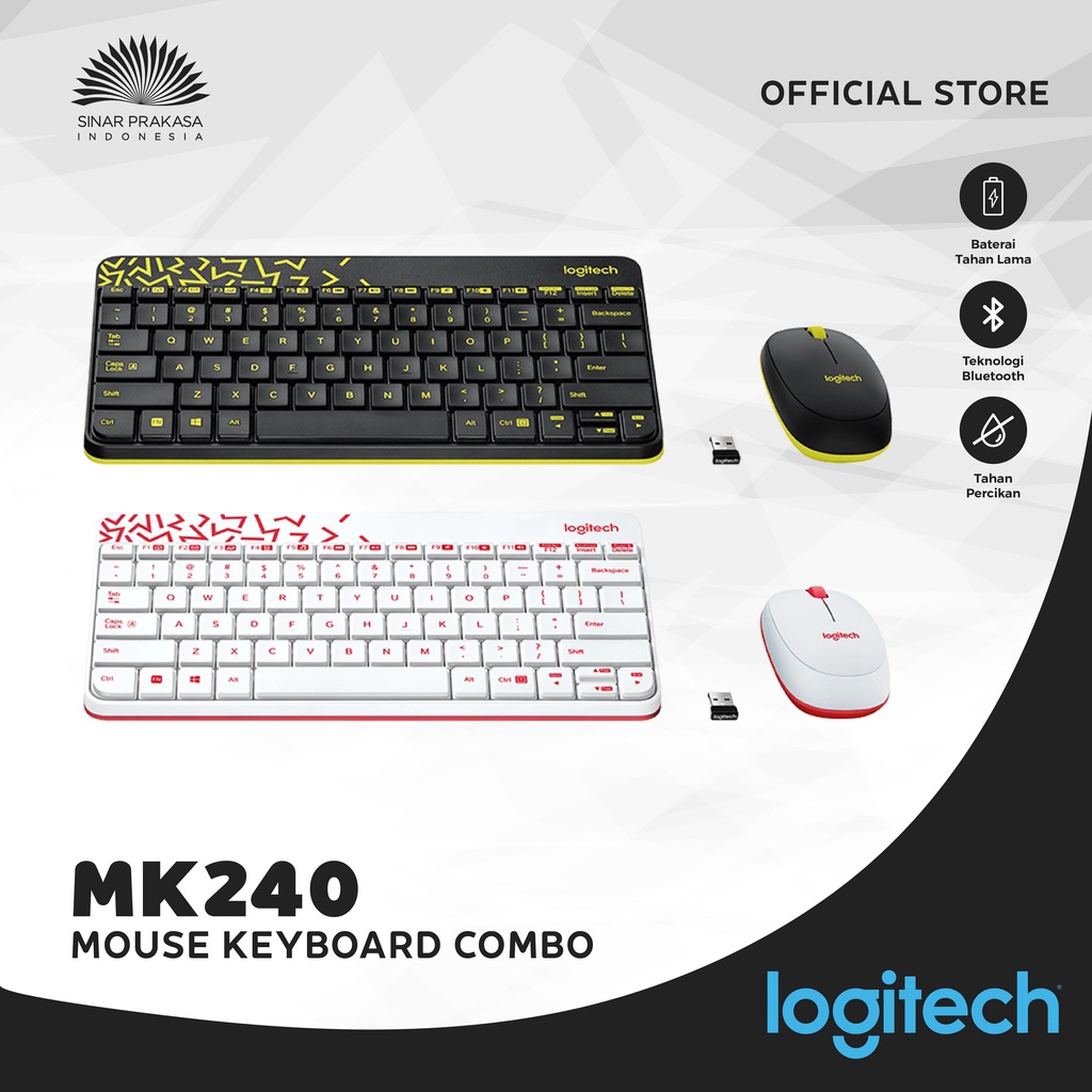 Jual Logitech MK240 / MK 240 Wireless Combo Mouse & Keyboard | Shopee ...