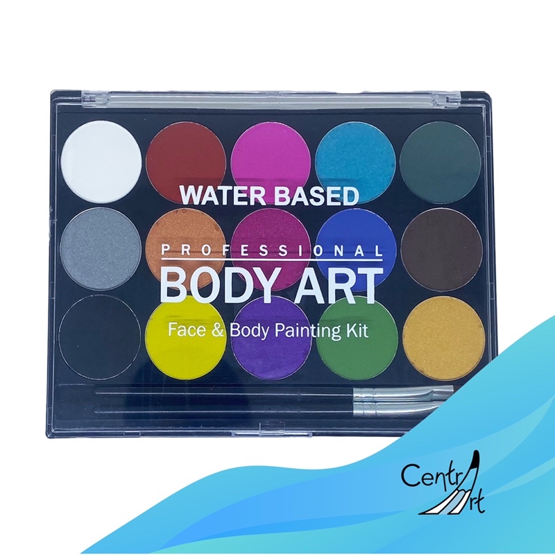 Jual Water Based professional body art painting kit / face paint / body ...