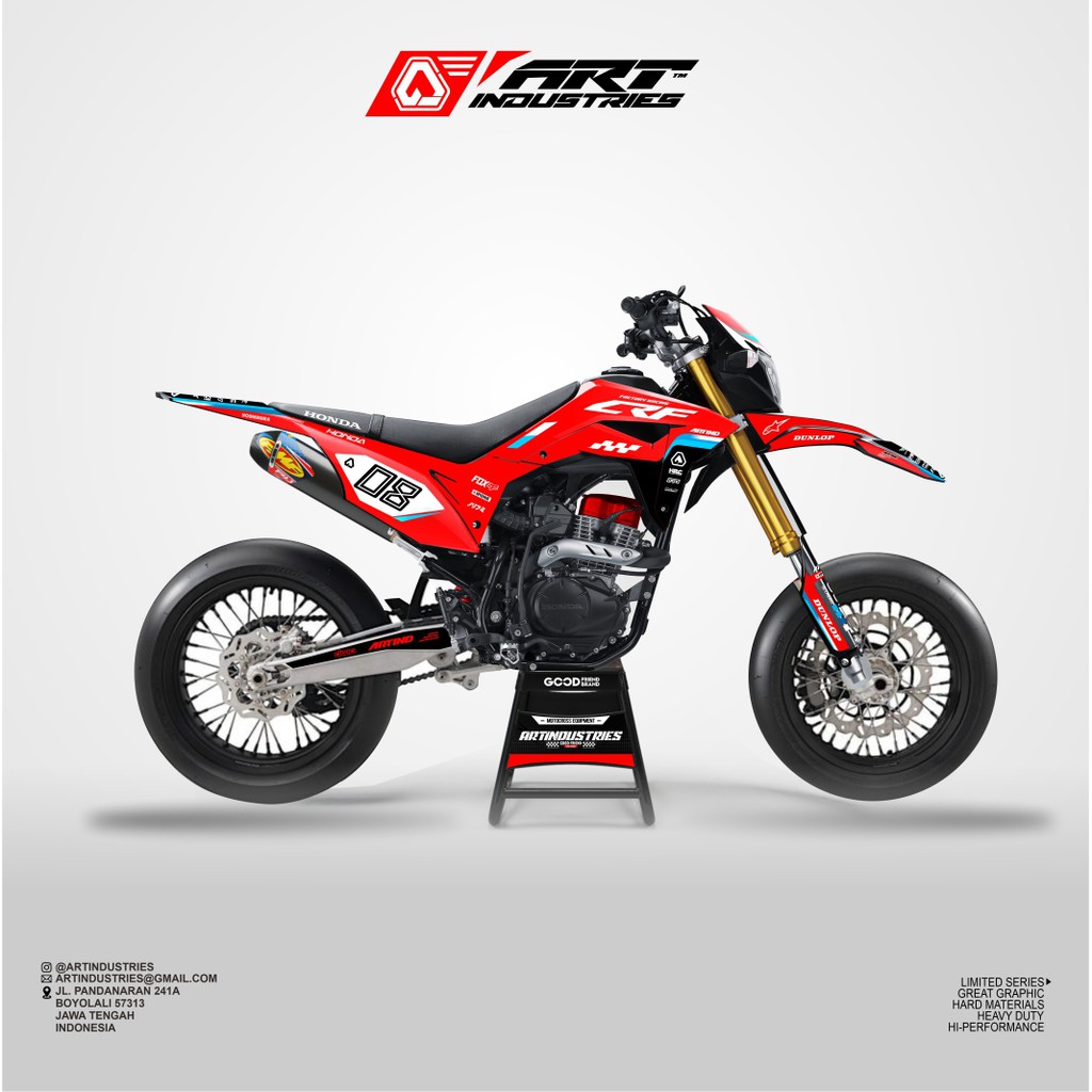 Jual Decal Stiker Honda CRF 150L Red Retro SuperMoto MotoCross Trail ...